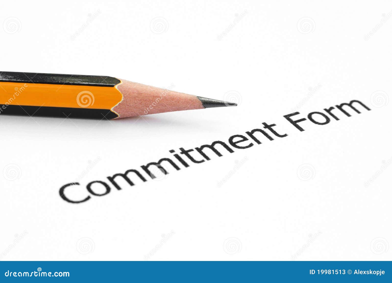 Commitment form stock image. Image of sign, contract - 19981513