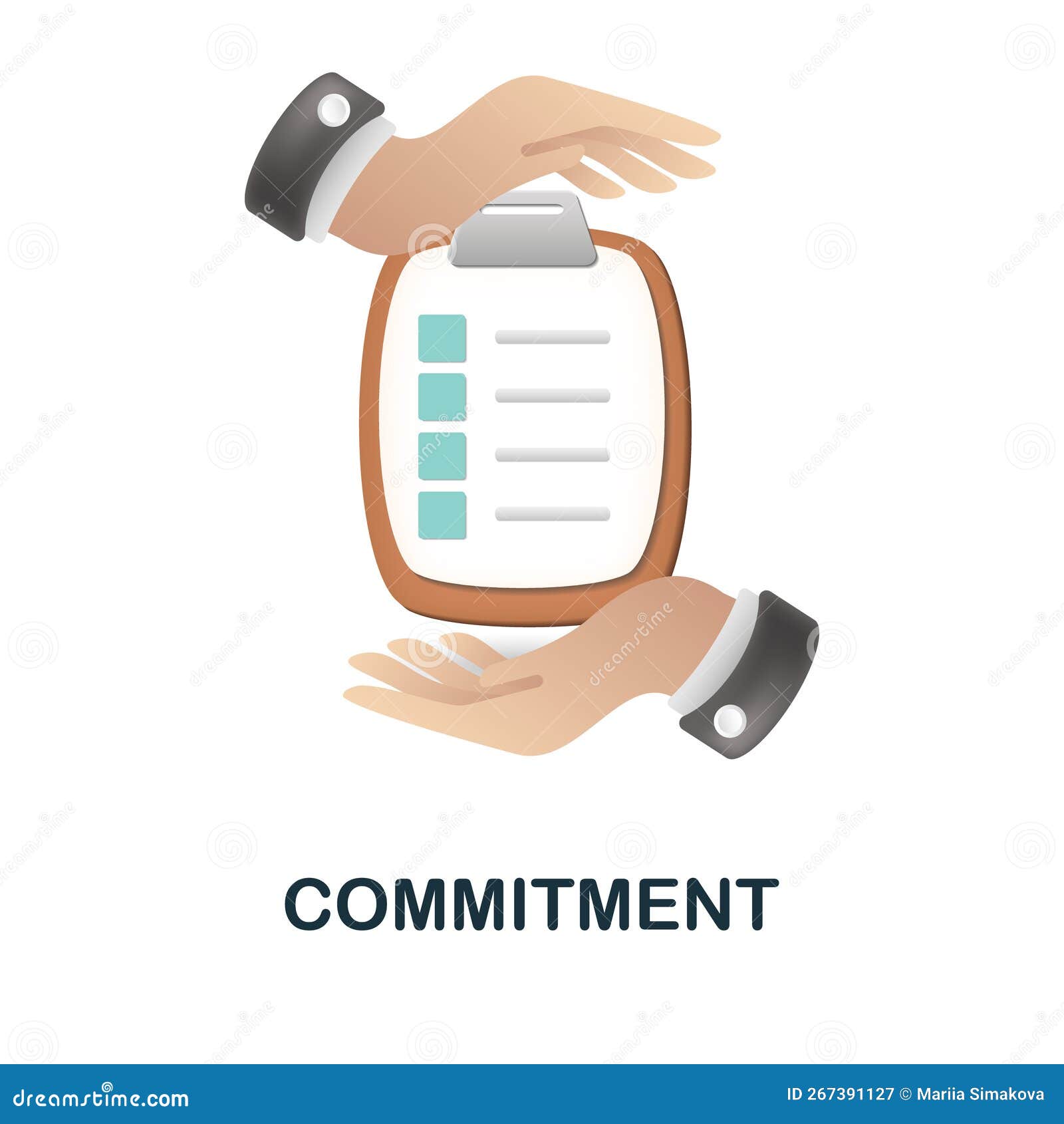 Commitment Icon. 3d Illustration from Performance Collection Stock ...