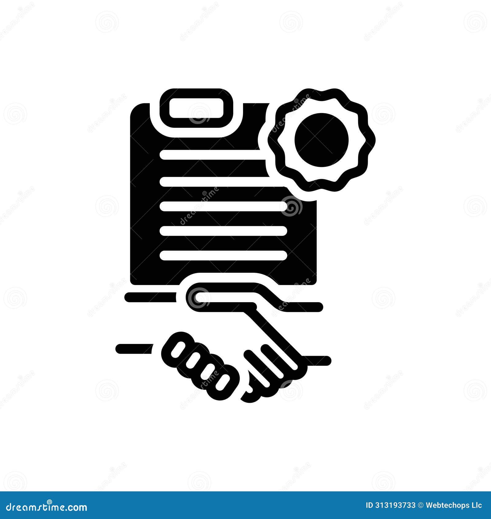 Black Solid Icon for Commitment, Handover and Document Stock ...