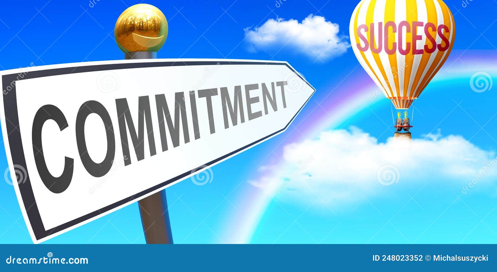 Commitment Leads To Success Stock Illustration - Illustration of ...