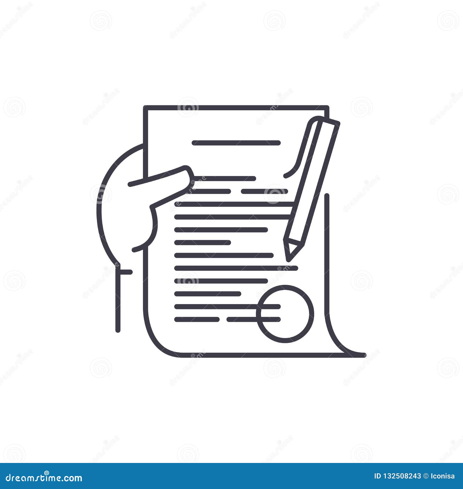Commitment Line Icon Concept Commitment Vector Linear Illustration Symbol Sign Stock Vector