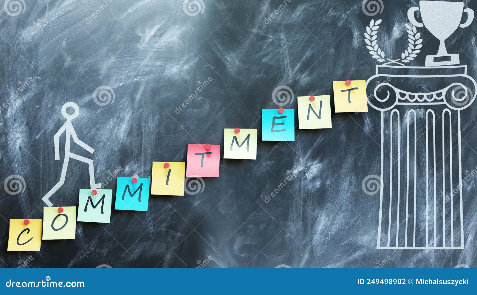 Commitment Make Steps To Success Stock Photo - Image of career, trophy ...