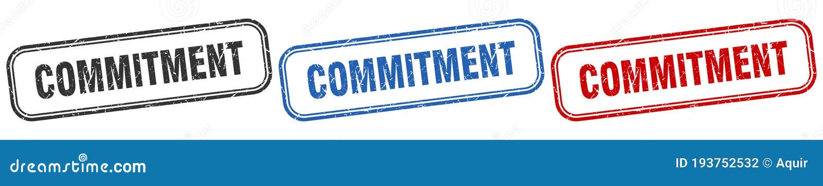 Commitment Square Isolated Sign Set. Commitment Stamp Stock Vector ...