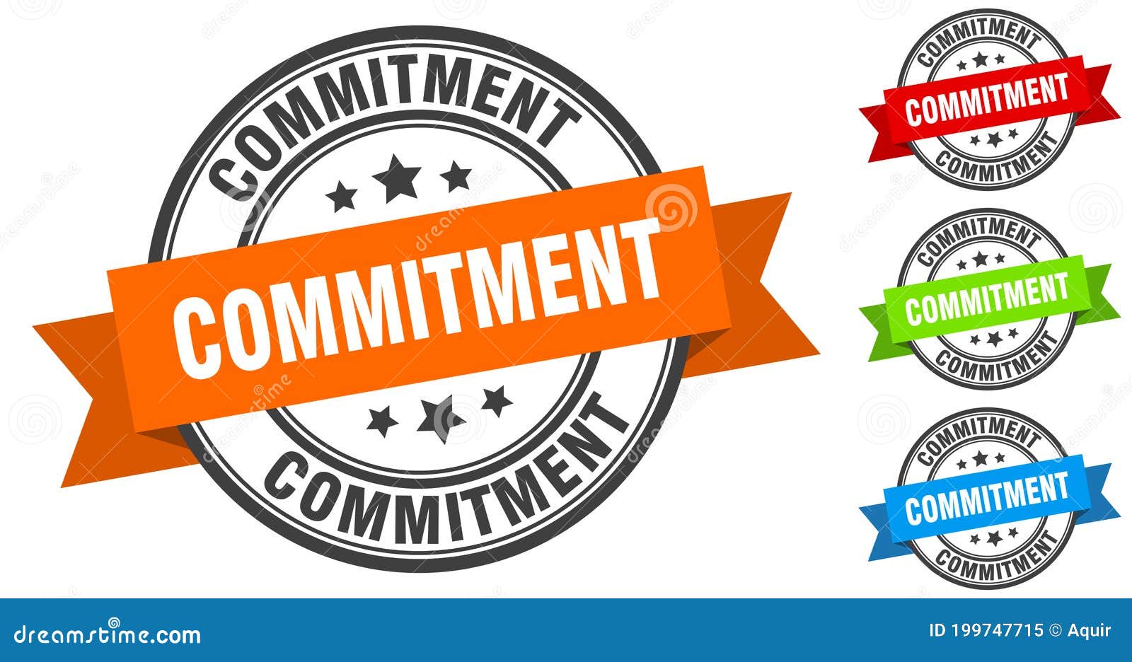 Commitment Stamp. Round Band Sign Set. Label Stock Vector ...