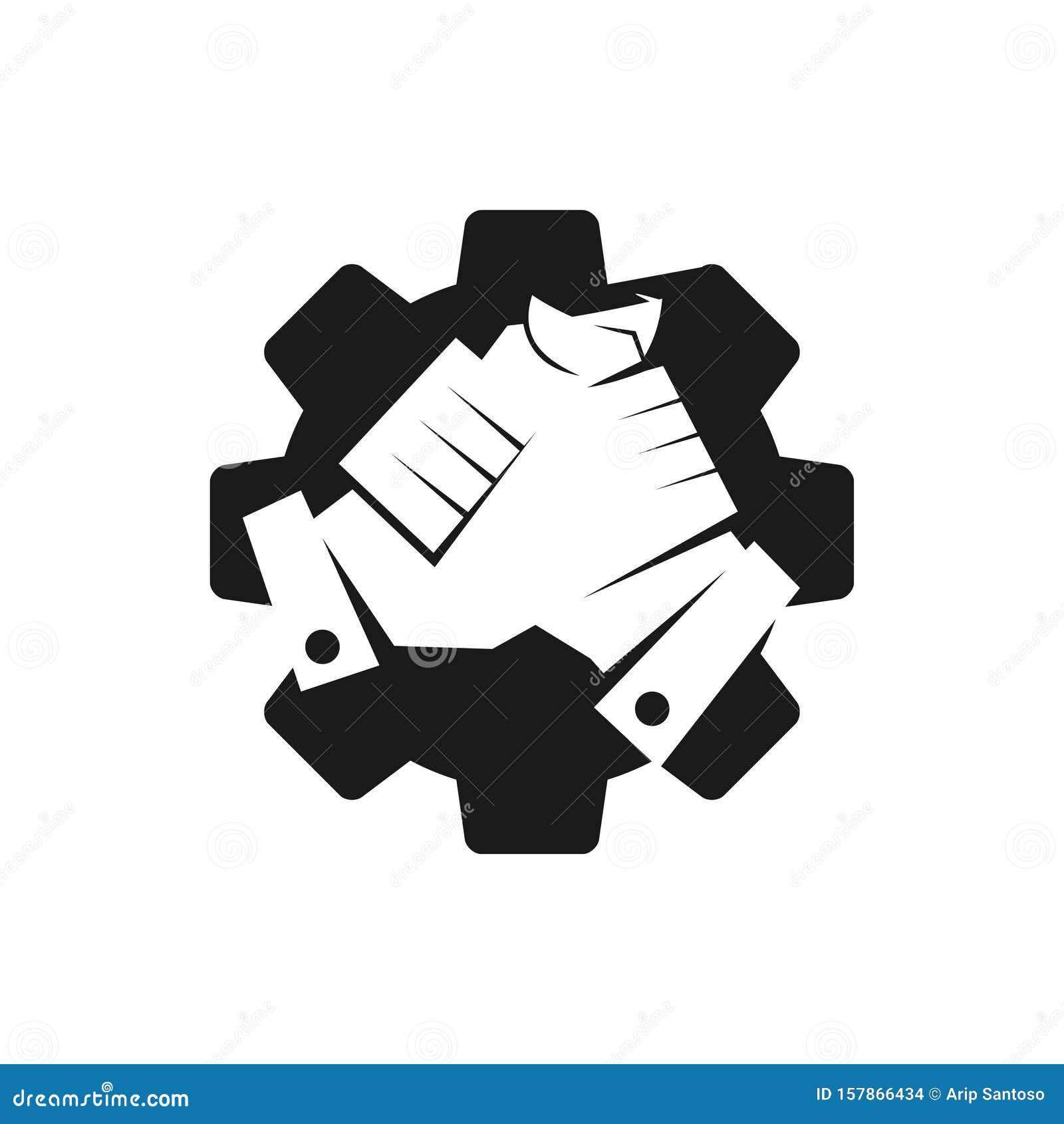 Gear Handshake Commitment Teamwork Together Black Logo Stock Vector - Illustration of logo ...