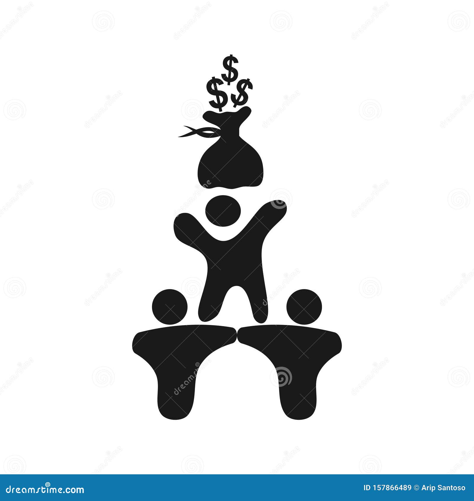 Money Commitment Teamwork Together Black Logo Stock Vector ...