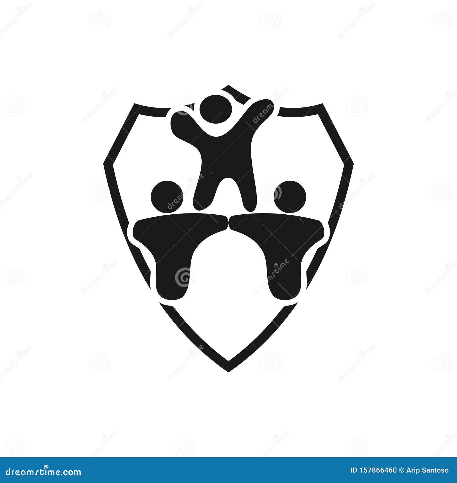 Protection Commitment Teamwork Together Black Logo Stock Vector ...