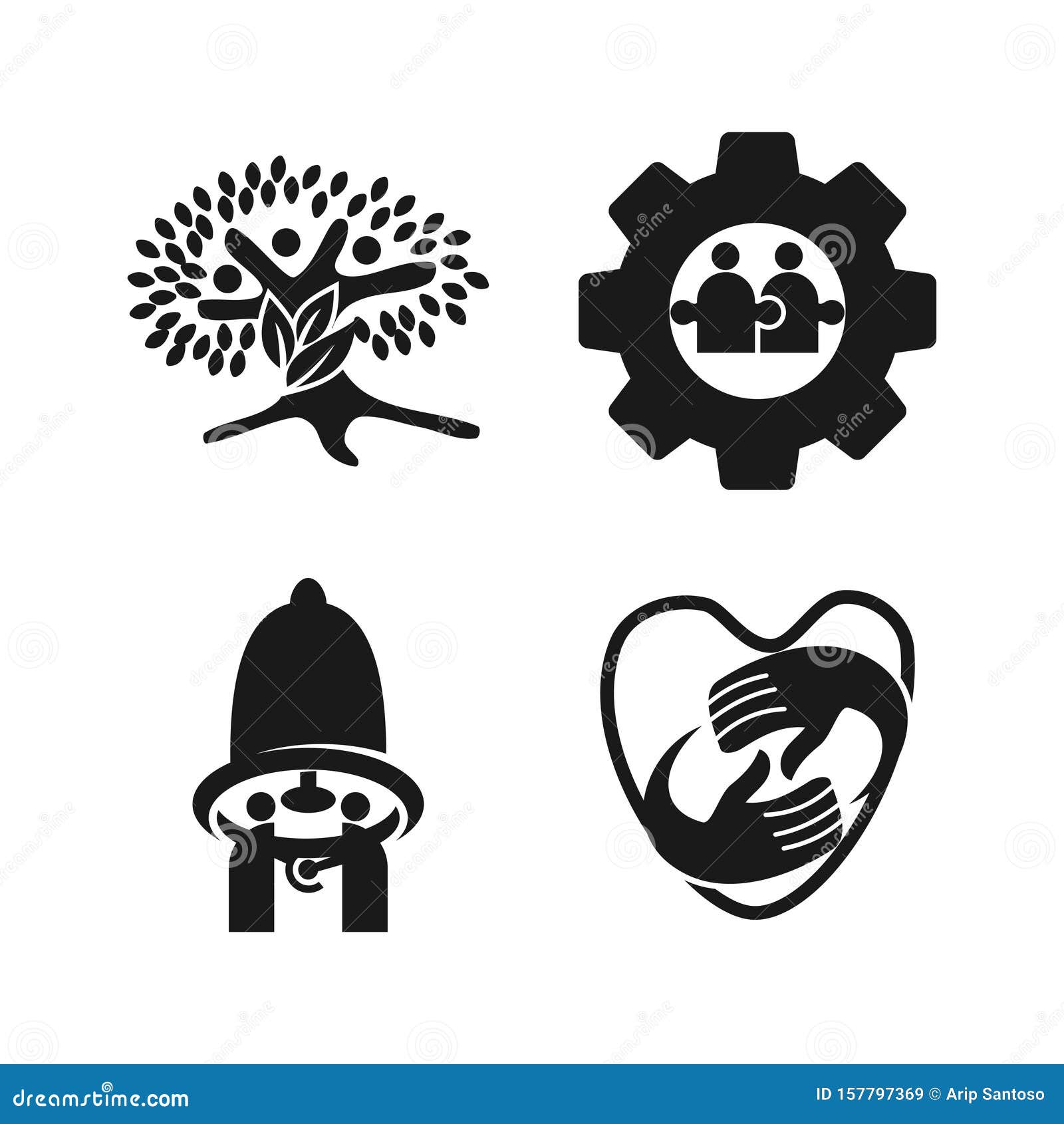 Commitment Teamwork Together Business Black Logo Illustration Vector ...