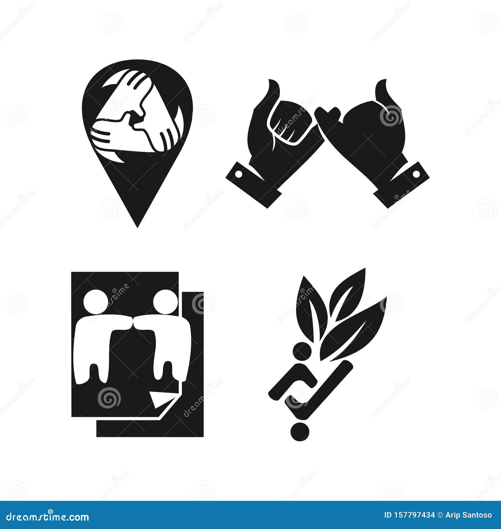 Commitment Teamwork Together Business Black Logo Illustration Vector ...