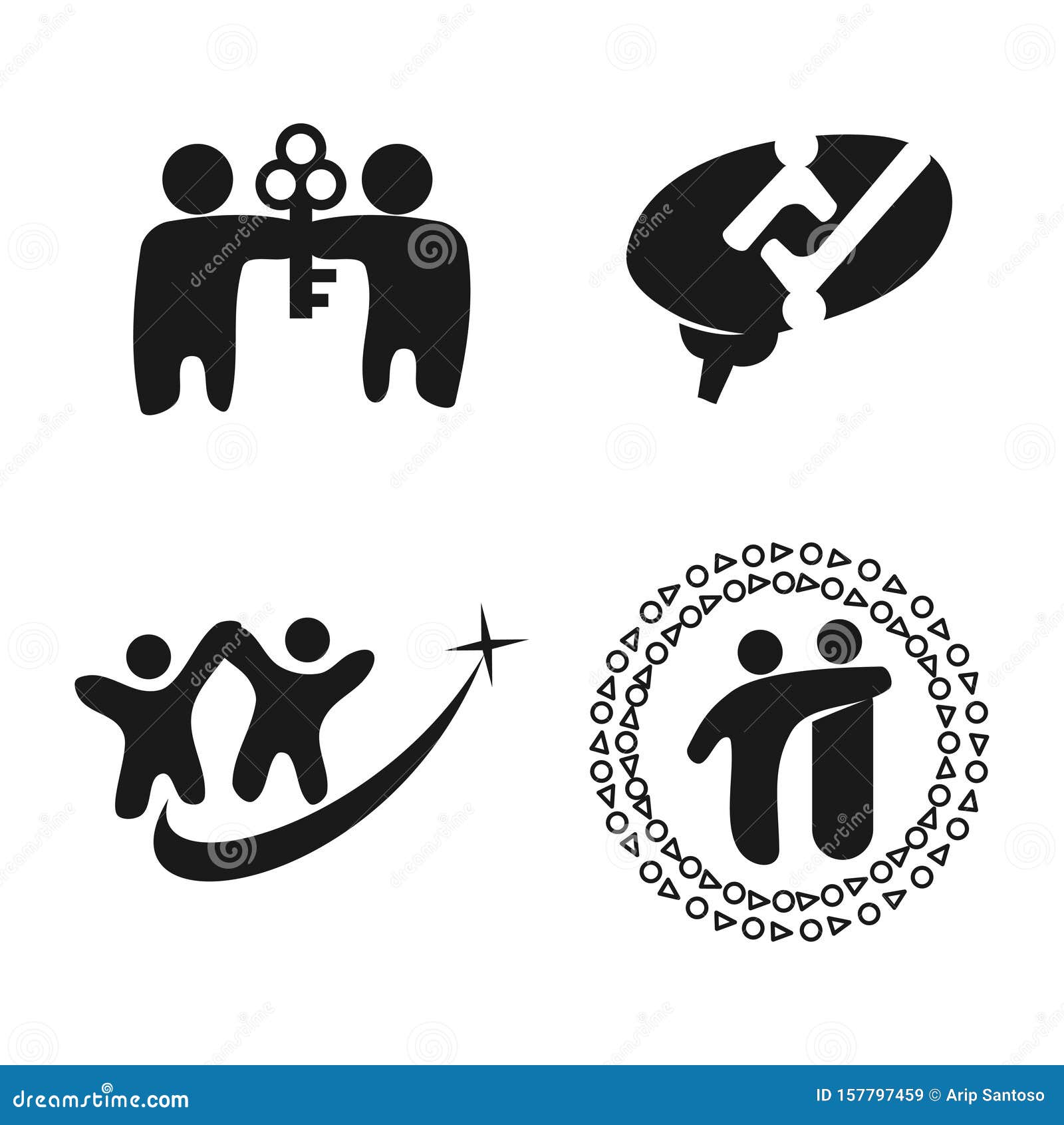 Commitment Teamwork Together Business Black Logo Illustration Vector Stock Vector - Illustration ...