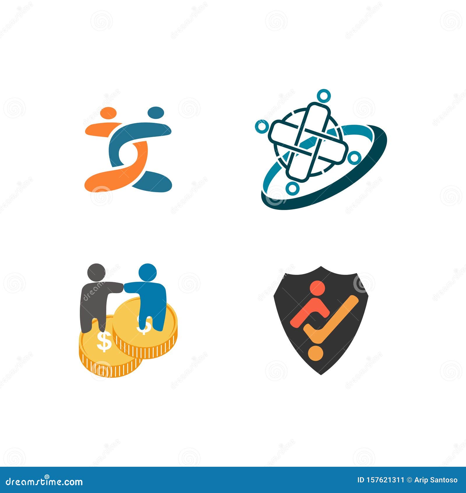 Commitment Teamwork Together Business Logo Illustration Vector Stock ...