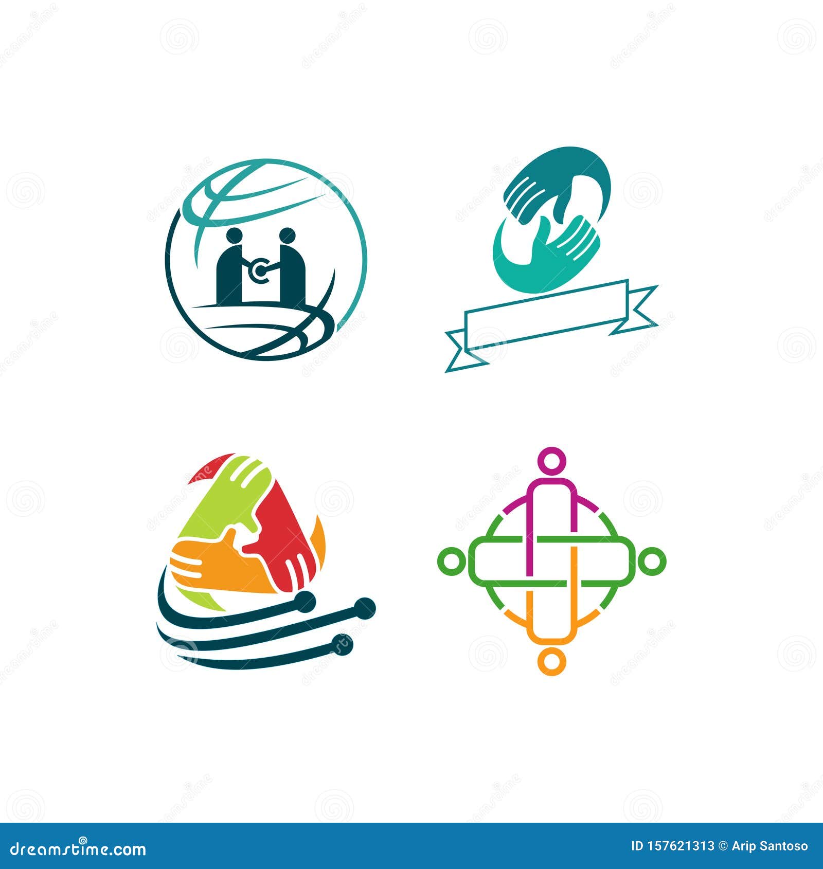 Commitment Teamwork Together Business Logo Illustration Vector Stock ...