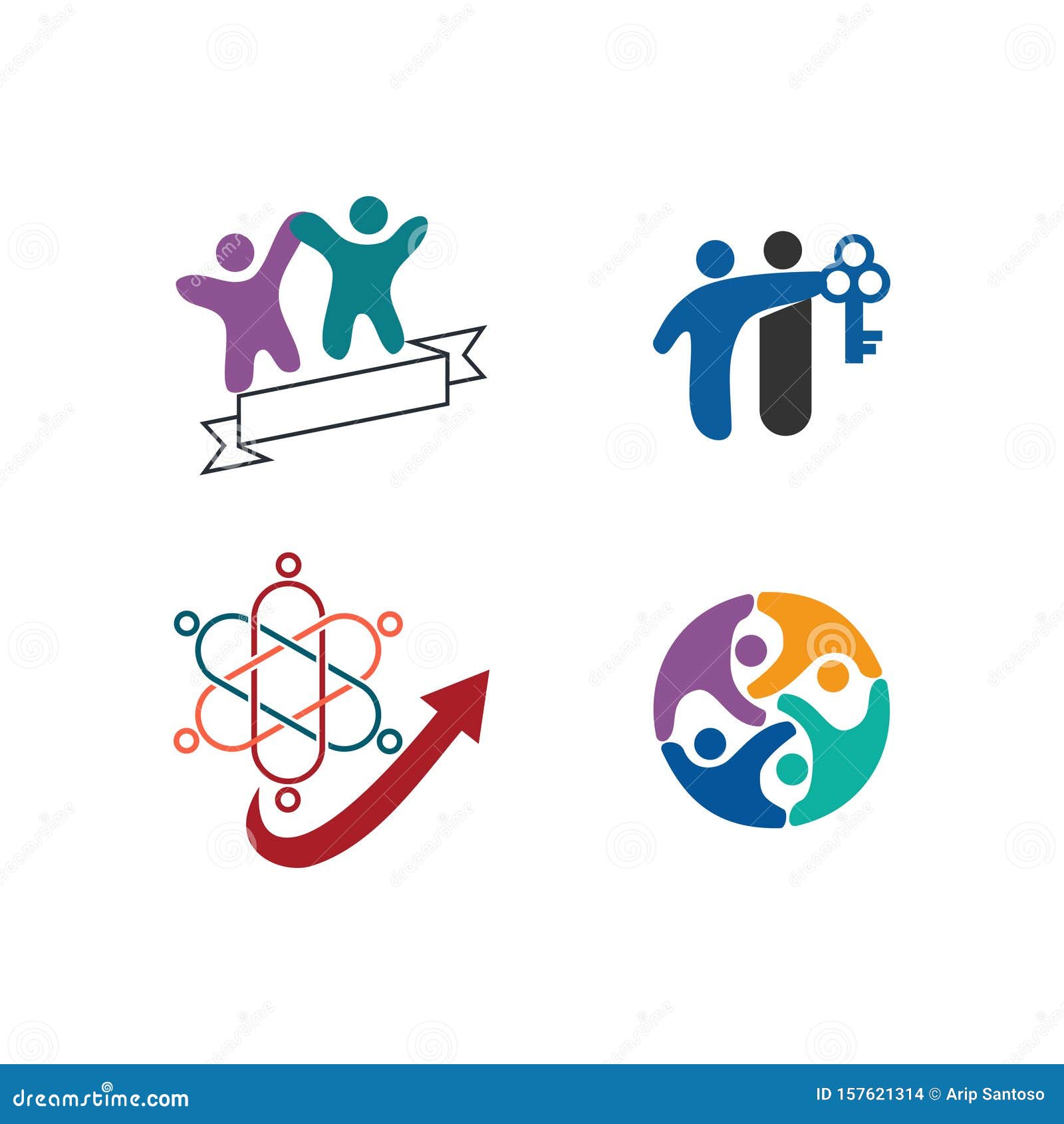 Commitment Teamwork Together Business Logo Illustration Vector Stock ...