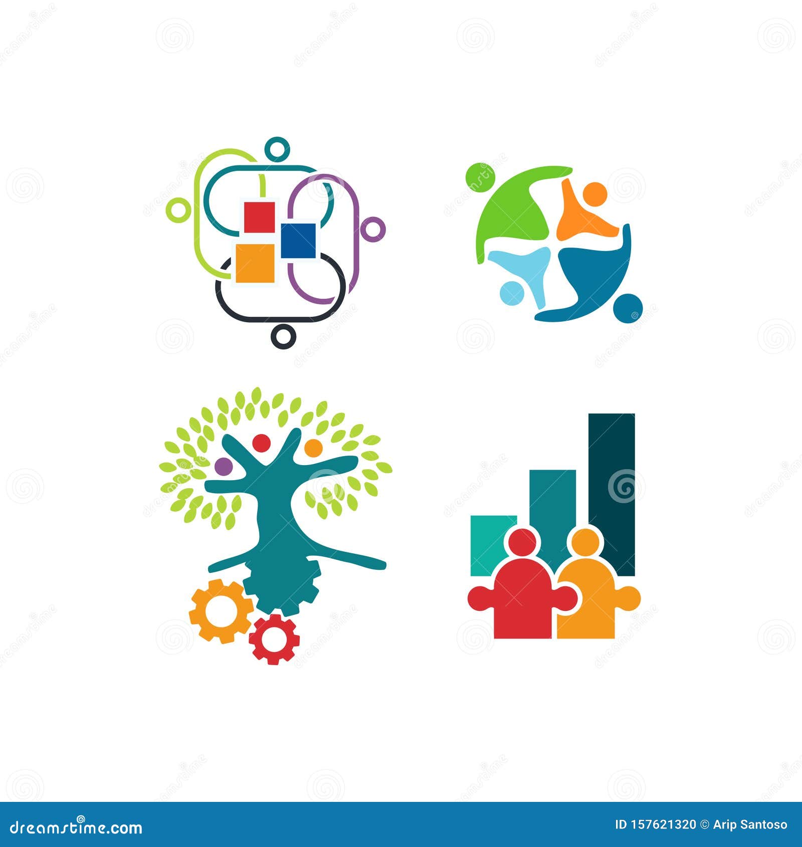 Commitment Teamwork Together Business Logo Illustration Vector Stock Vector - Illustration of ...