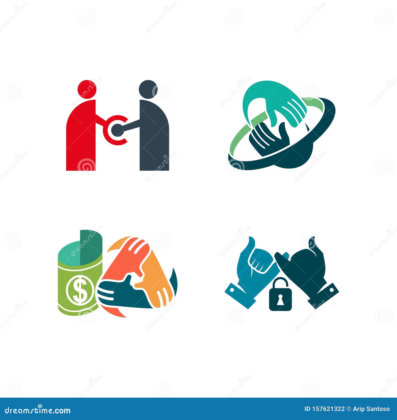 Commitment Teamwork Together Business Logo Illustration Vector Stock ...