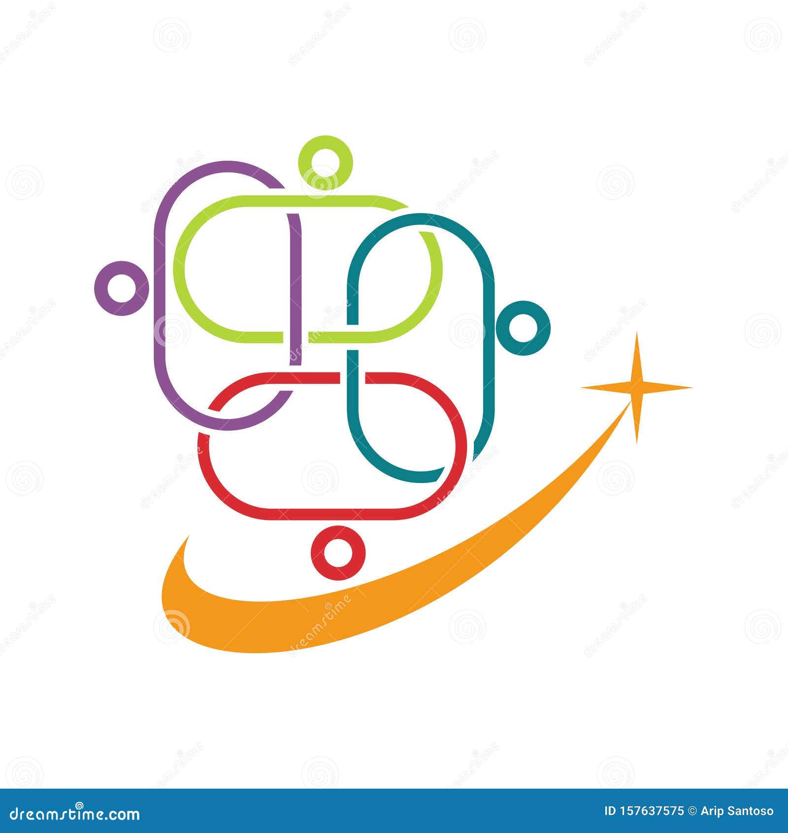 Commitment Teamwork Together Business Logo Illustration Vector Stock ...