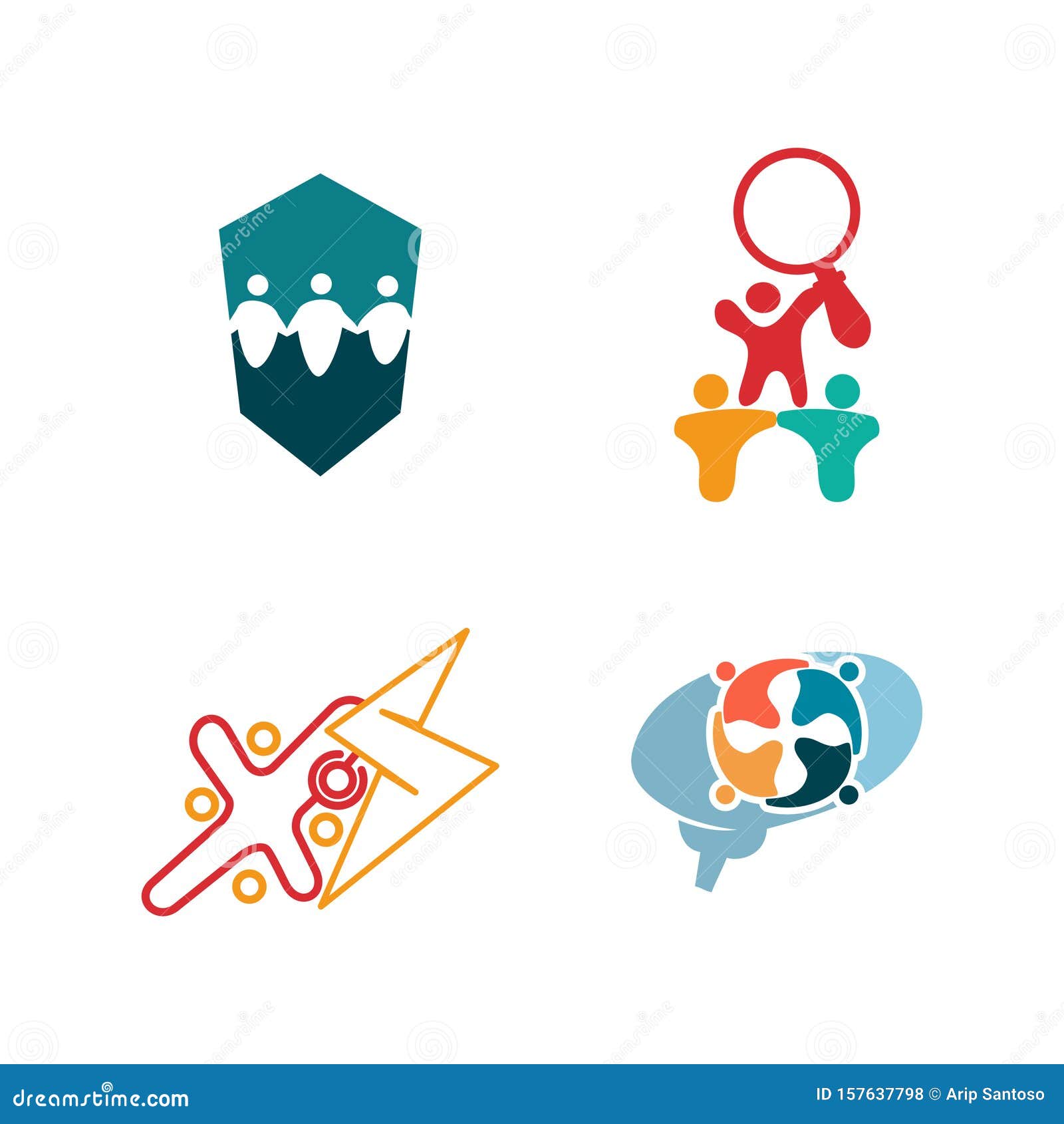 Commitment Teamwork Together Business Logo Illustration Vector Stock ...