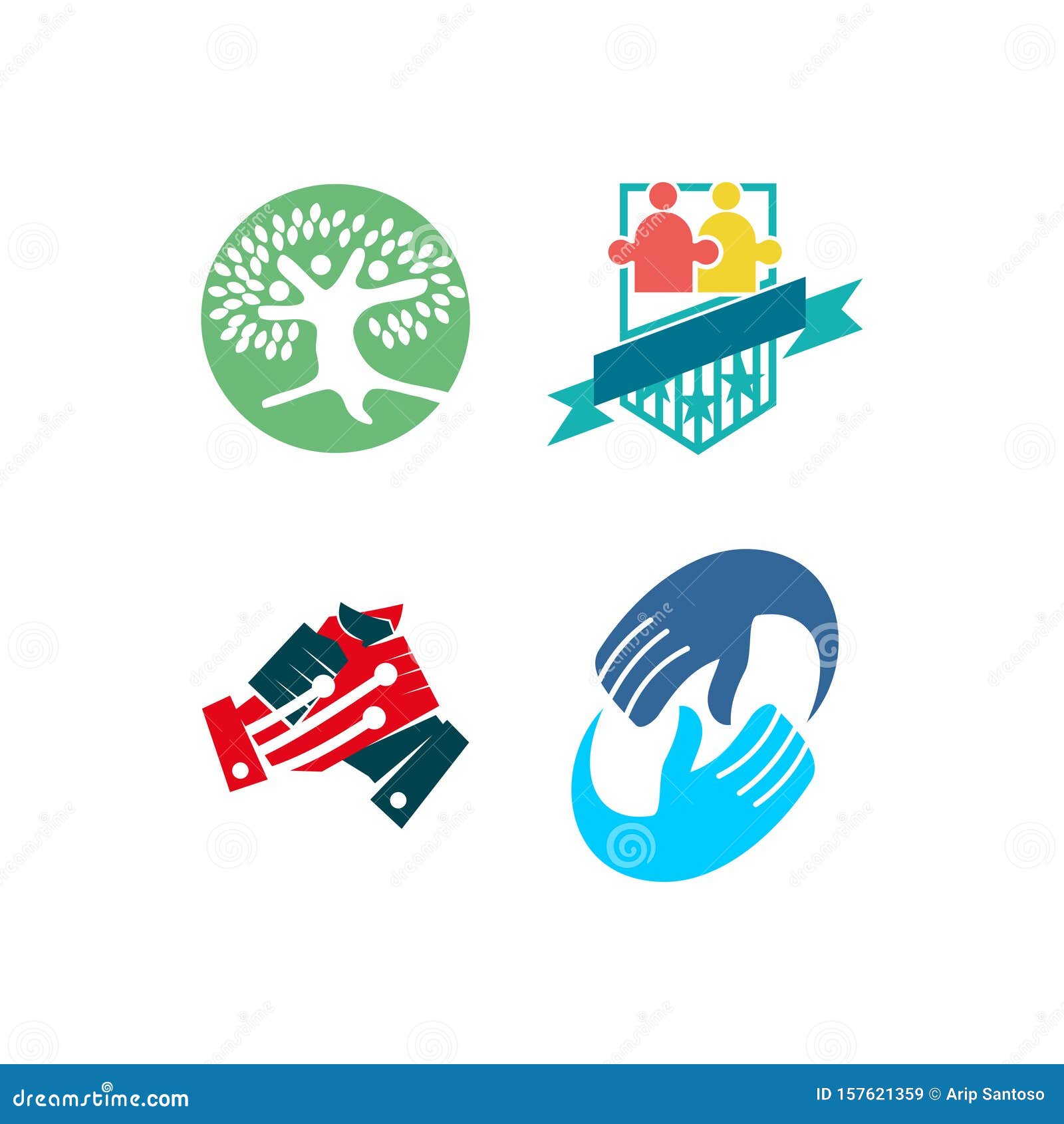 Commitment Teamwork Together Business Logo Illustration Vector Stock ...