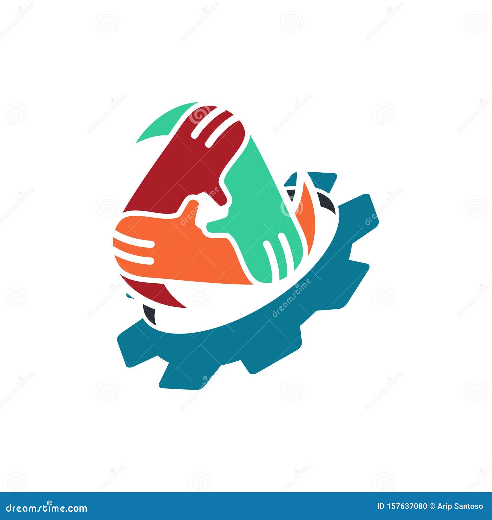 Commitment Teamwork Together Business Logo Illustration Vector Stock ...