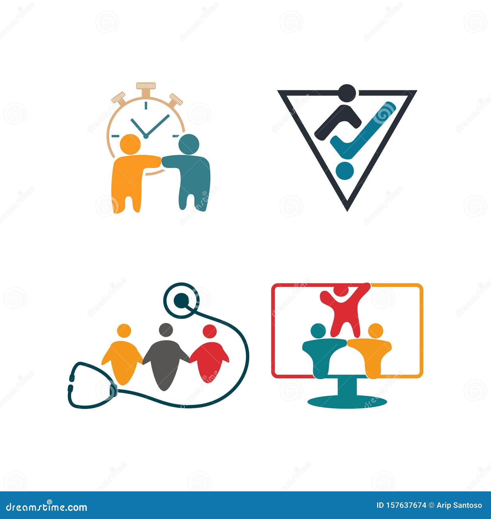 Commitment Teamwork Together Business Logo Illustration Vector Stock ...