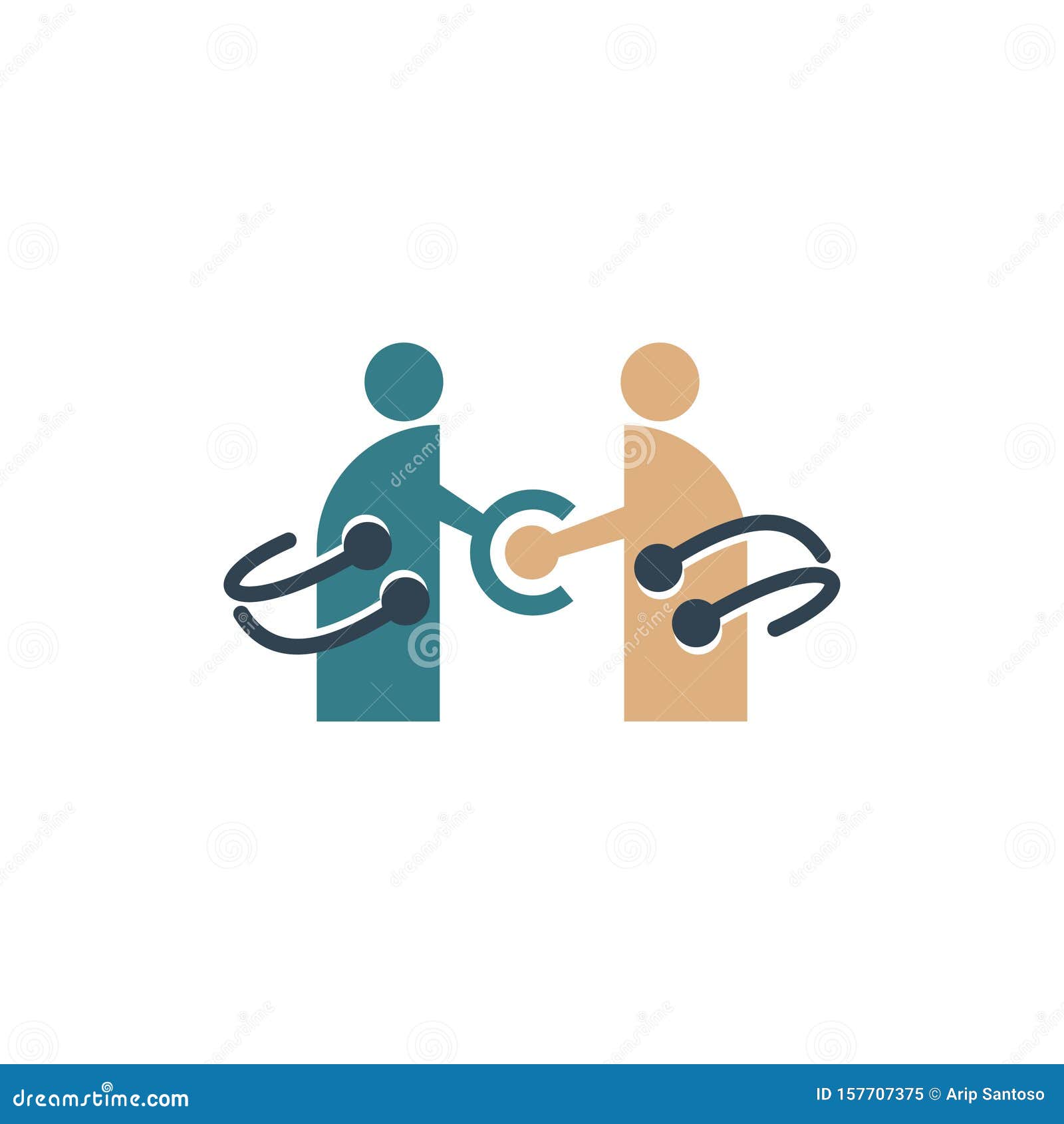 Commitment Teamwork Together Business Logo Illustration Vector Stock ...