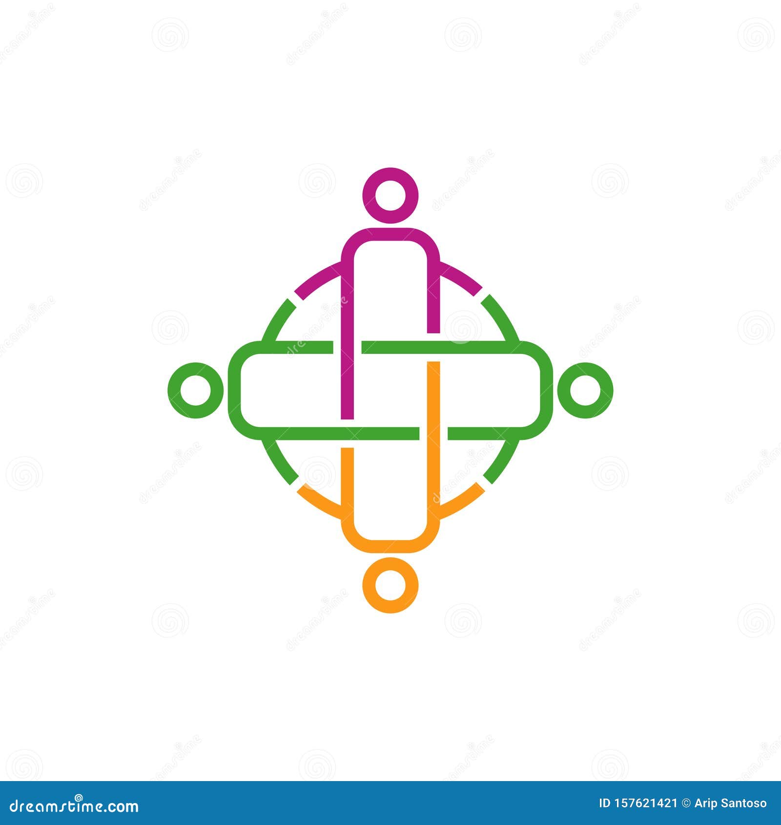 Commitment Teamwork Together Business Logo Illustration Vector Stock ...