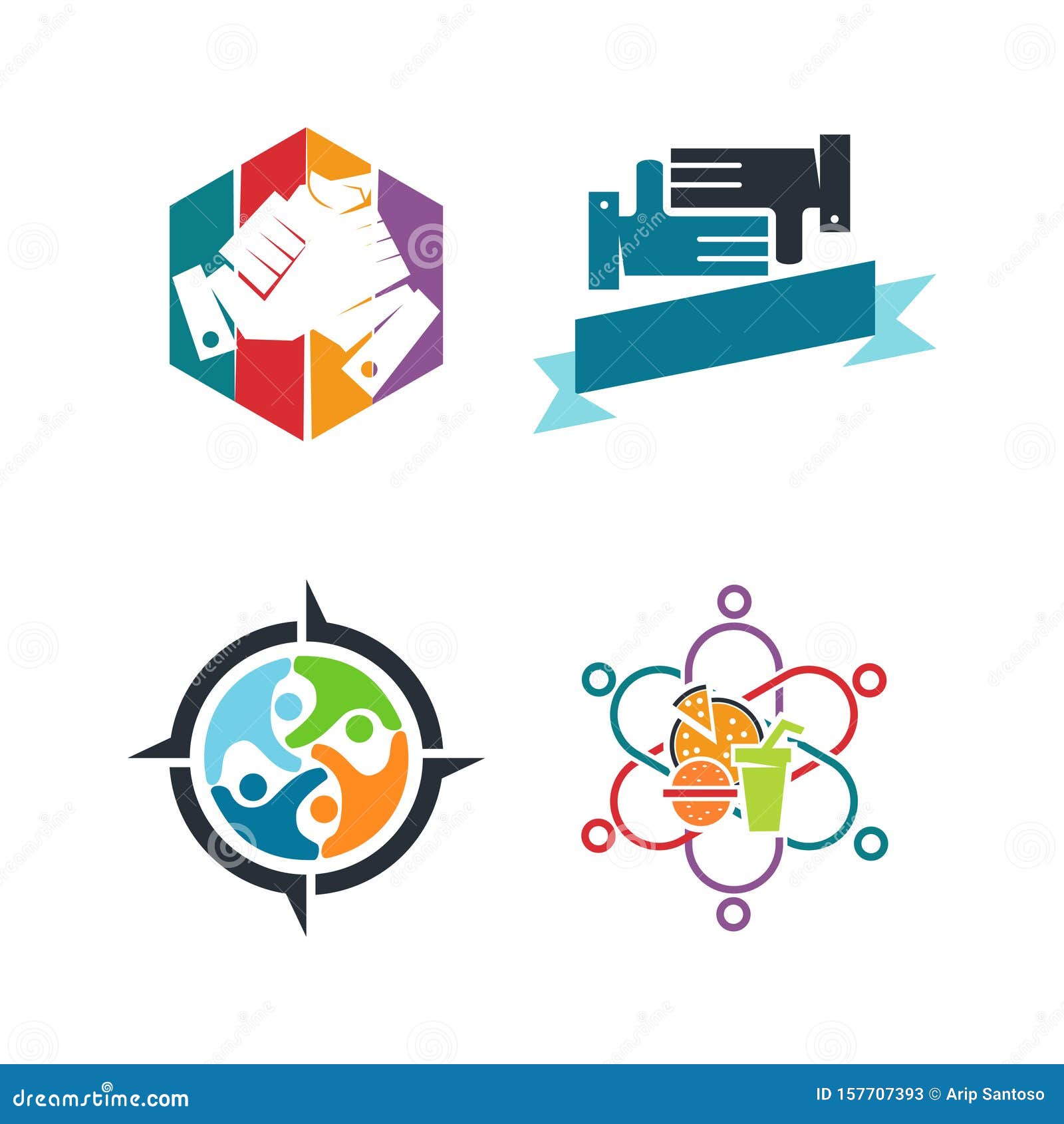 Commitment Teamwork Together Business Logo Illustration Vector Stock ...