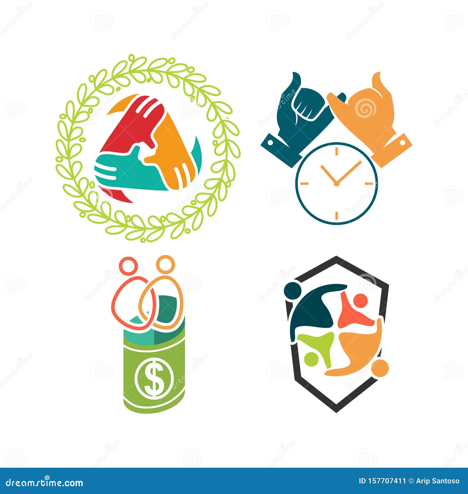 Commitment Teamwork Together Business Logo Illustration Vector Stock ...