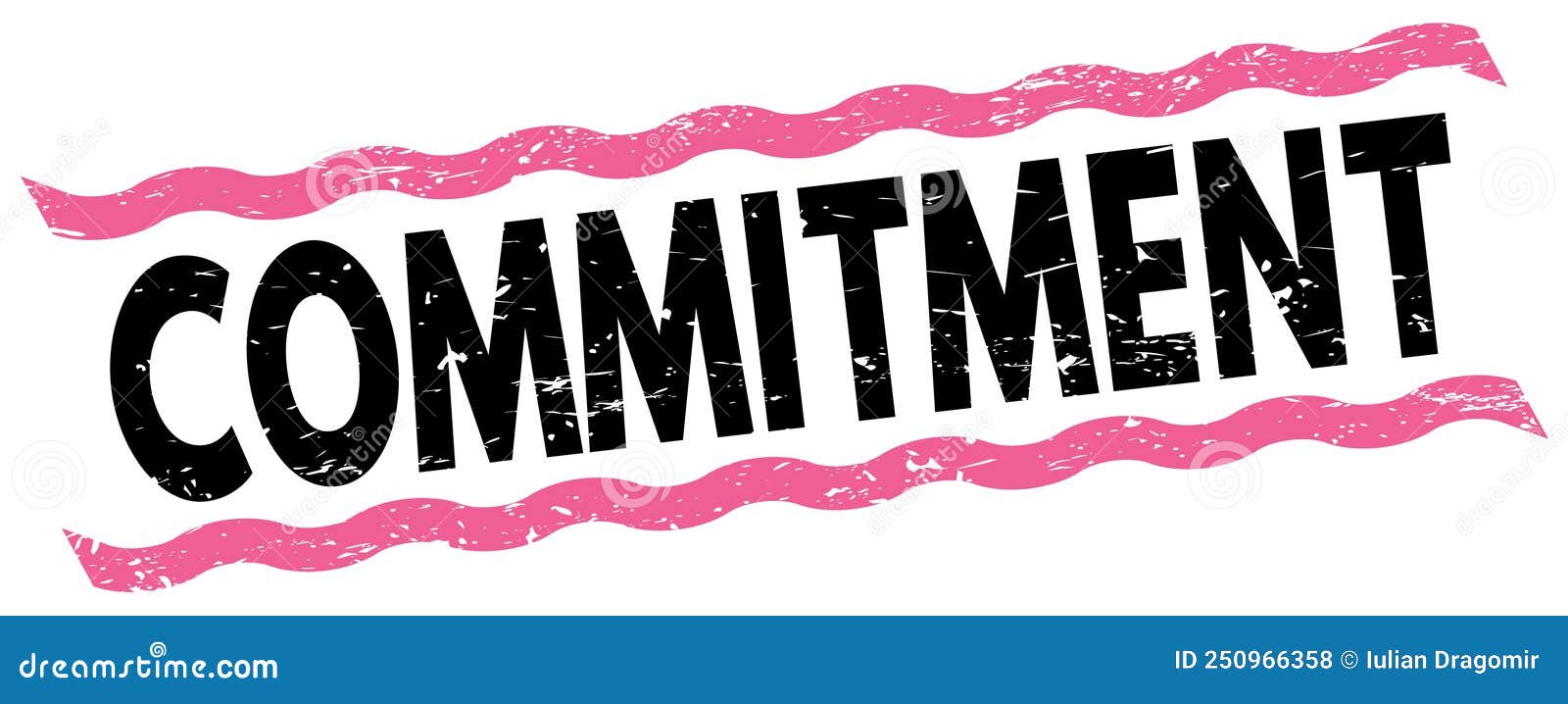COMMITMENT Text on Pink-black Lines Stamp Sign Stock Illustration ...