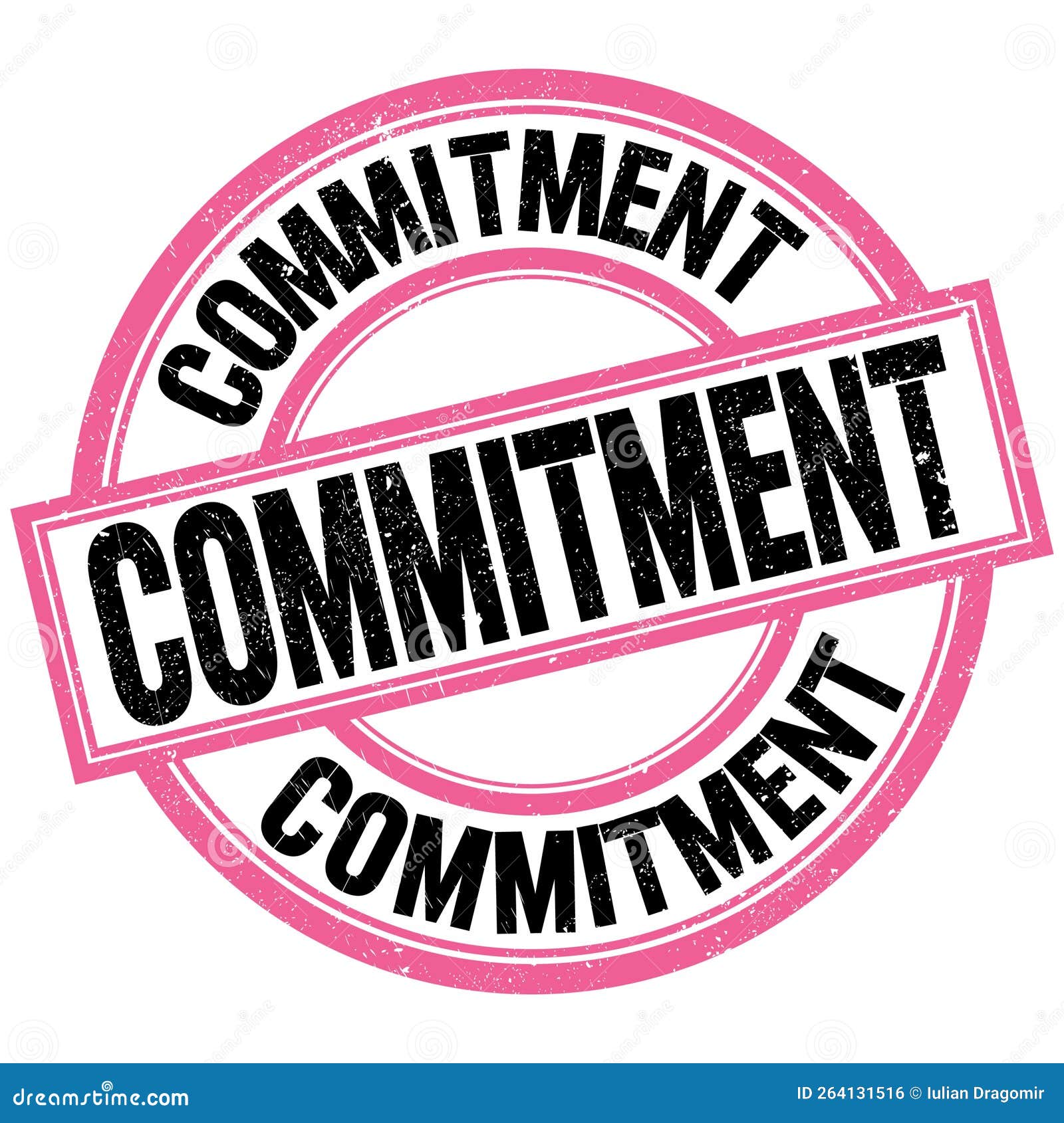 COMMITMENT Text on Pink-black Round Stamp Sign Stock Illustration ...