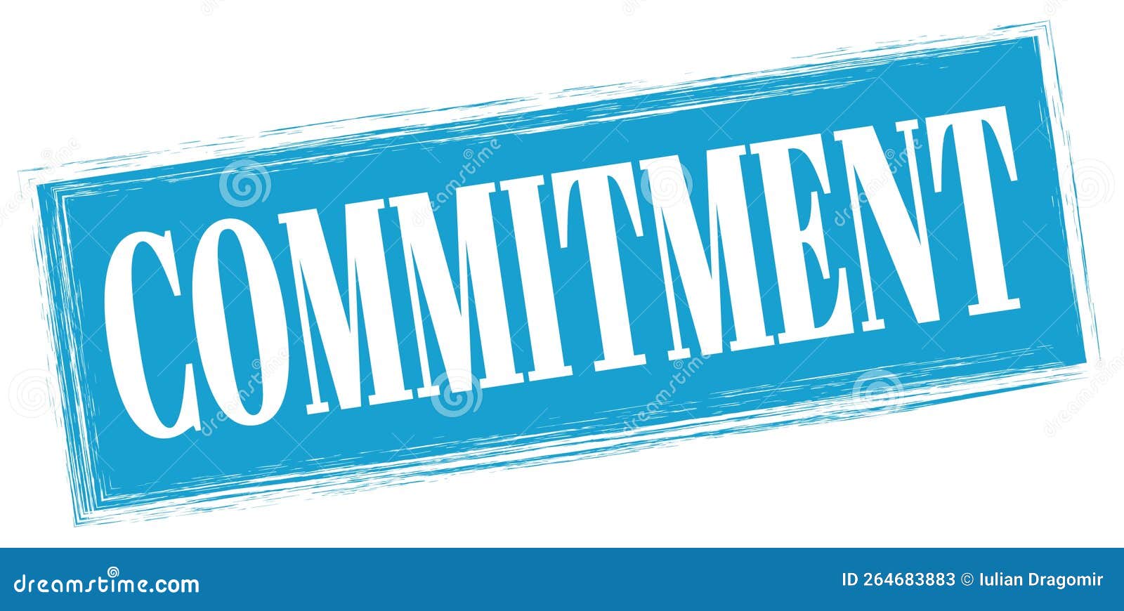 COMMITMENT Text Written on Blue Stamp Sign Stock Illustration ...
