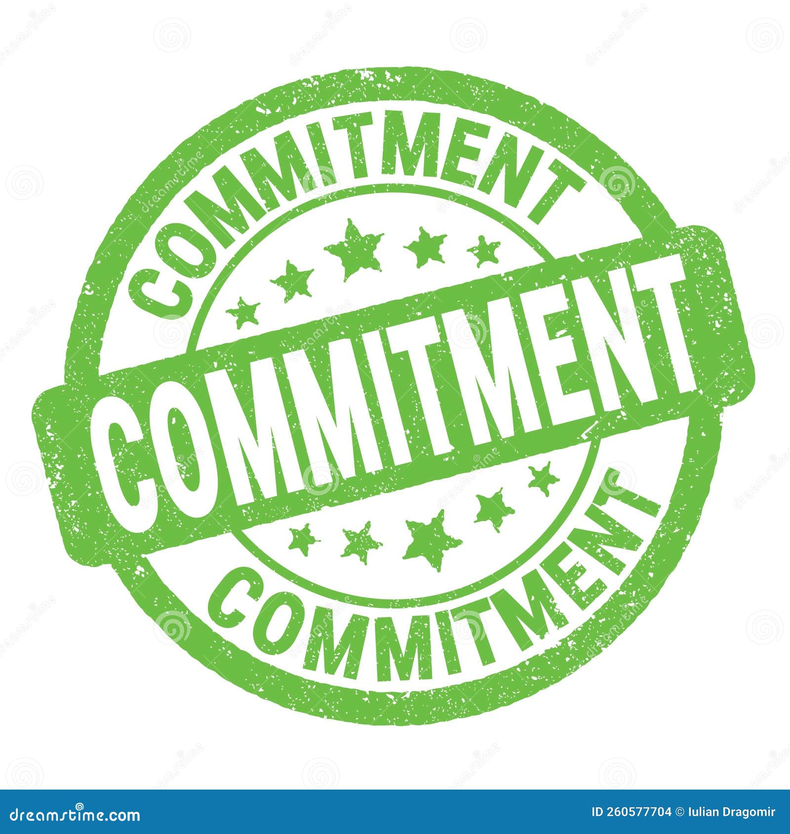 COMMITMENT Text Written on Green Round Stamp Sign Stock Illustration - Illustration of ...