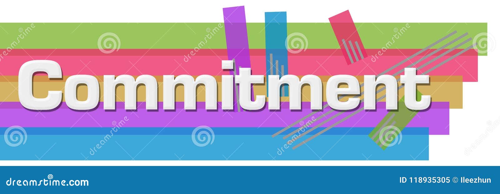 Commitment Abstract Colorful Stripes Horizontal Stock Illustration ...