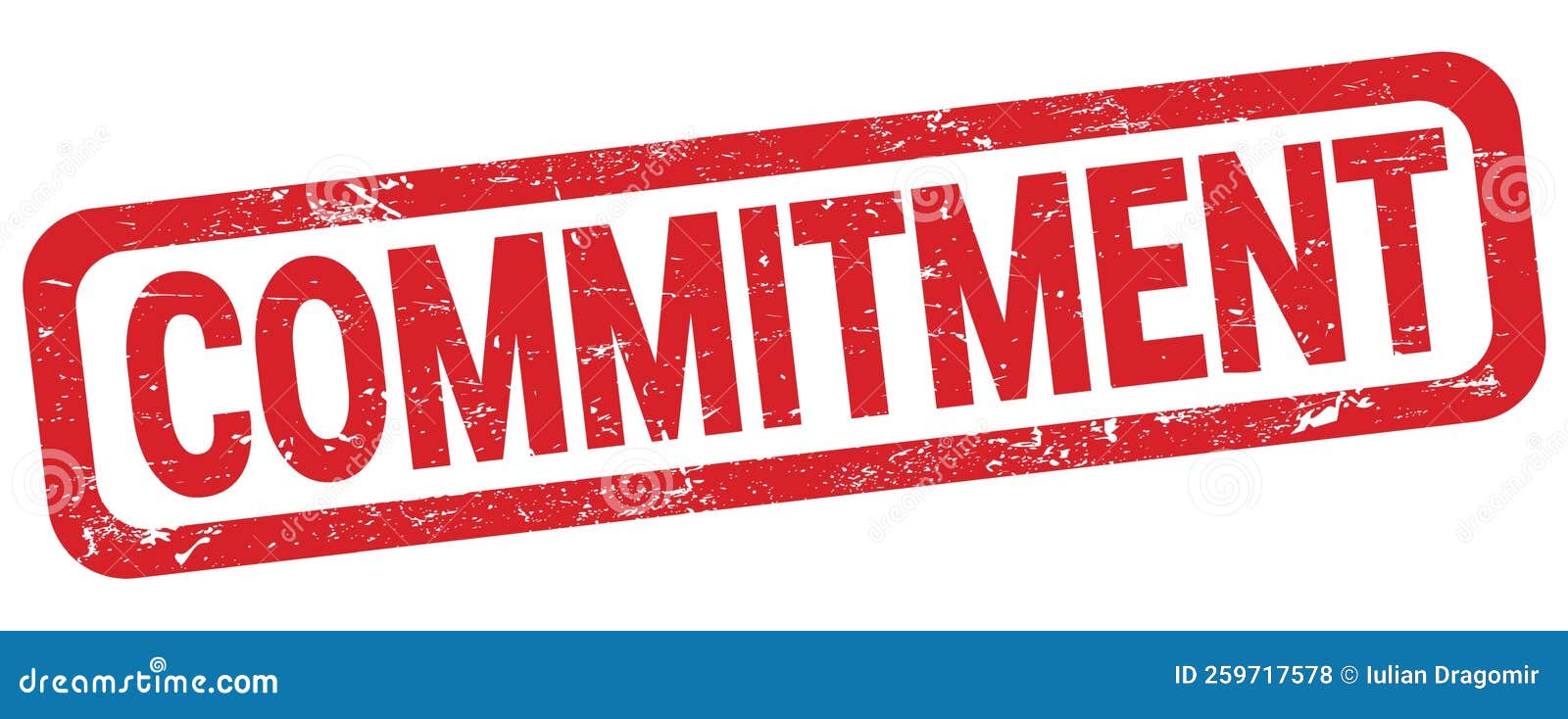 COMMITMENT Text Written on Red Rectangle Stamp Stock Illustration ...