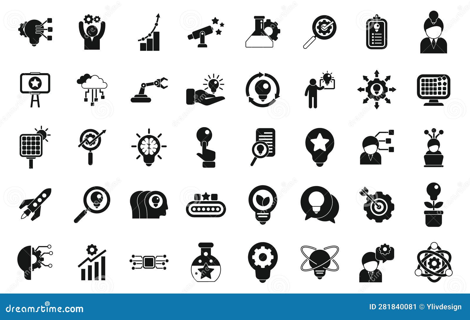 Commitment To Innovation Icons Set Simple Vector. Passion Integrity ...