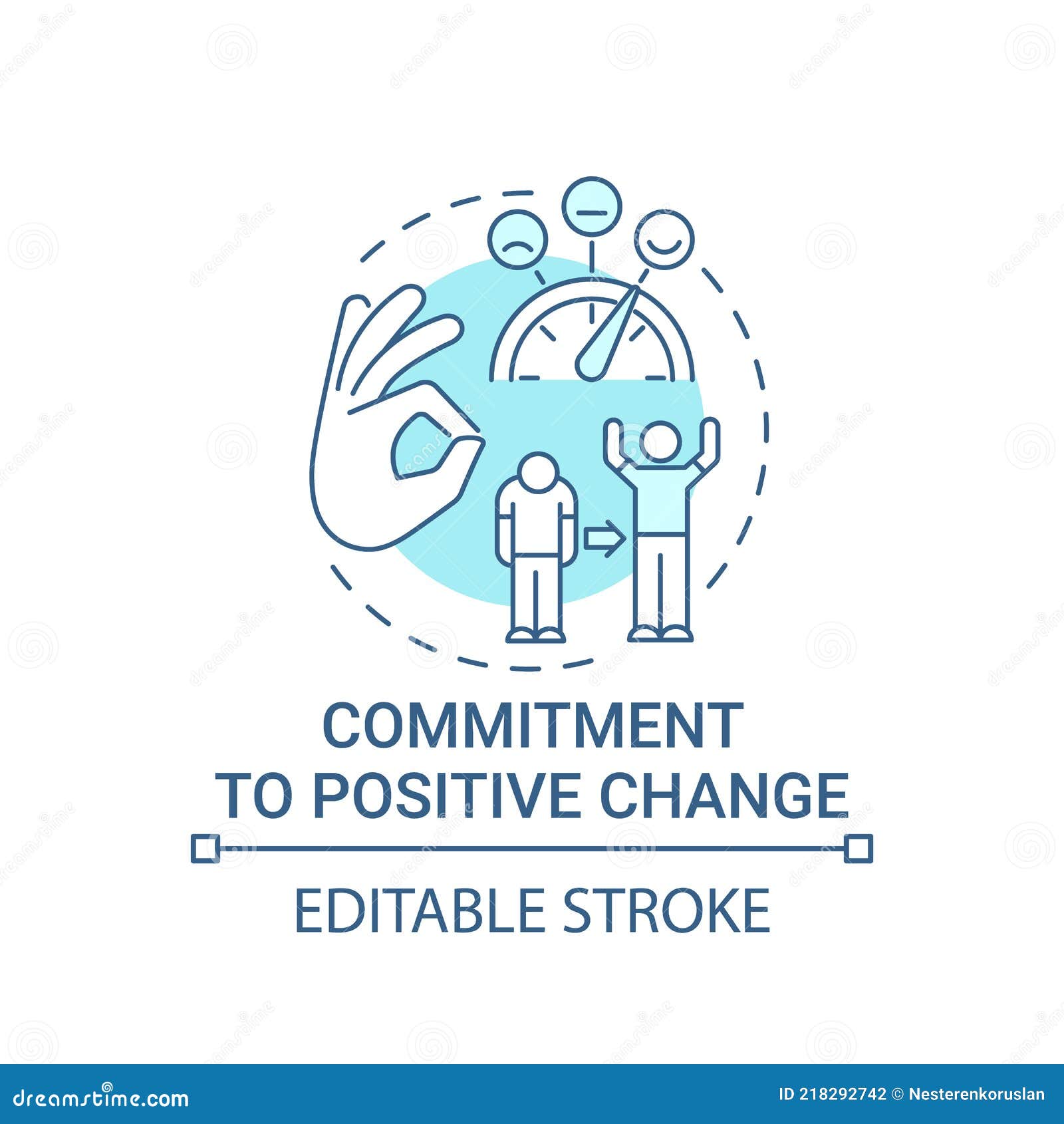 Commitment To Positive Change Concept Icon Stock Vector - Illustration ...