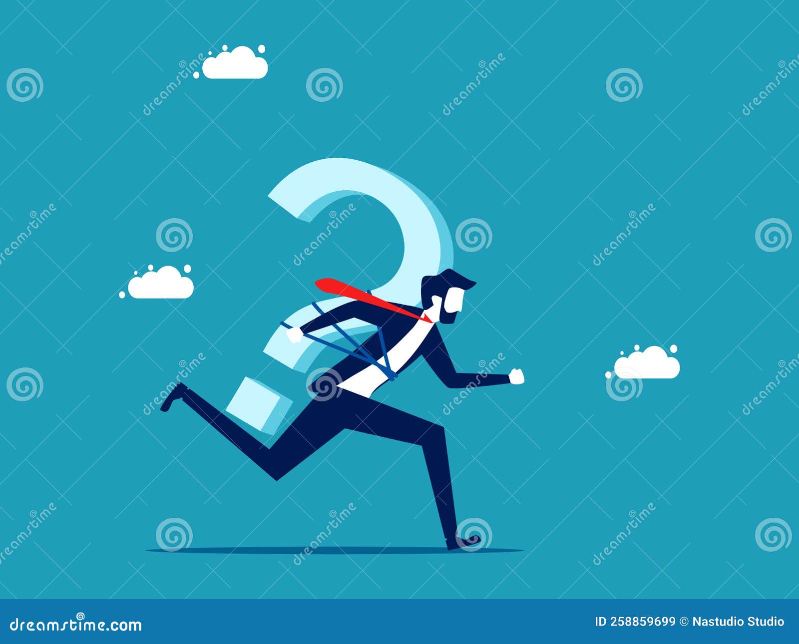 Man Running From Question Marks Stock Illustration | CartoonDealer.com ...