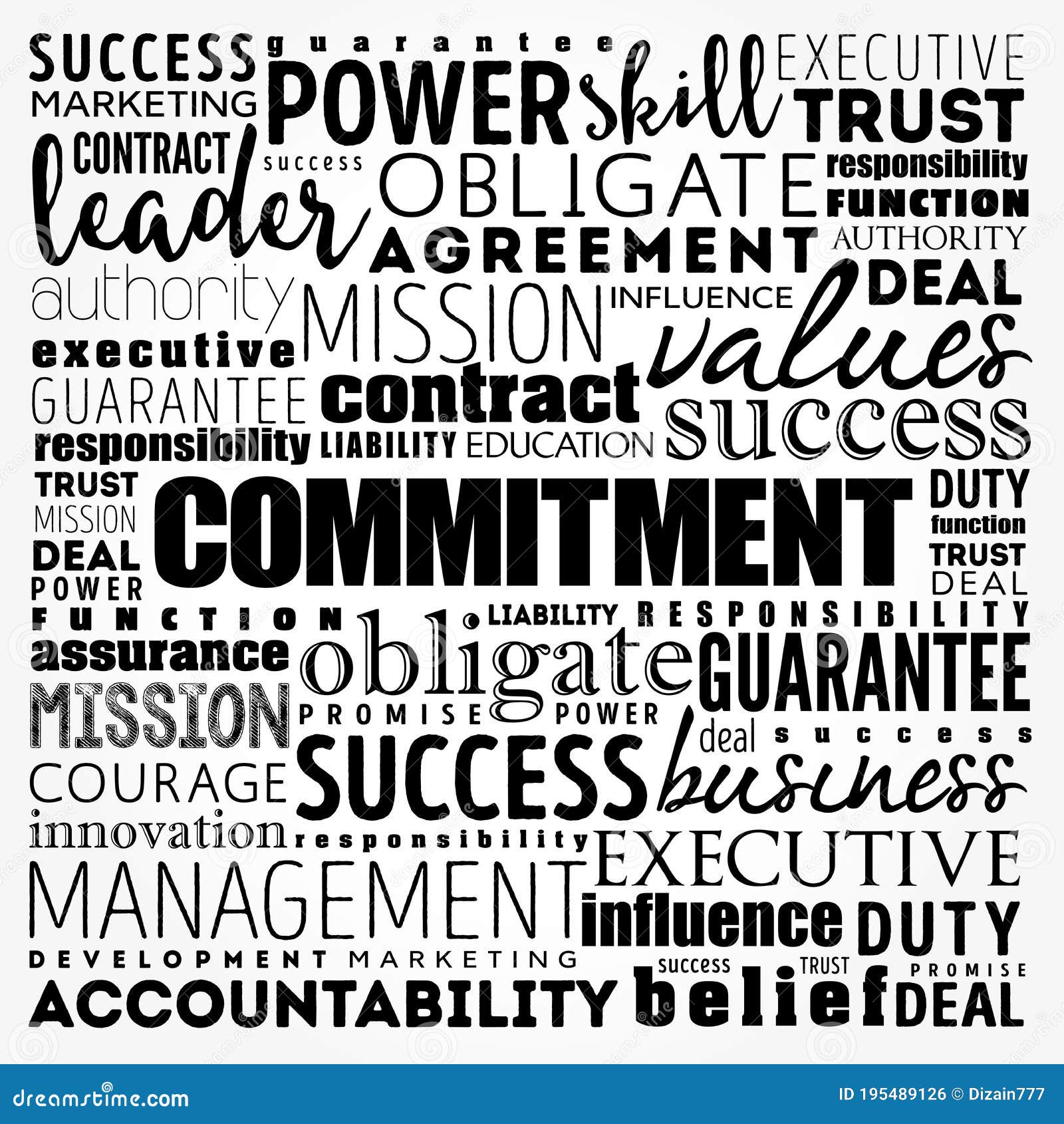 Commitment Word Cloud Collage, Business Concept Background Stock ...
