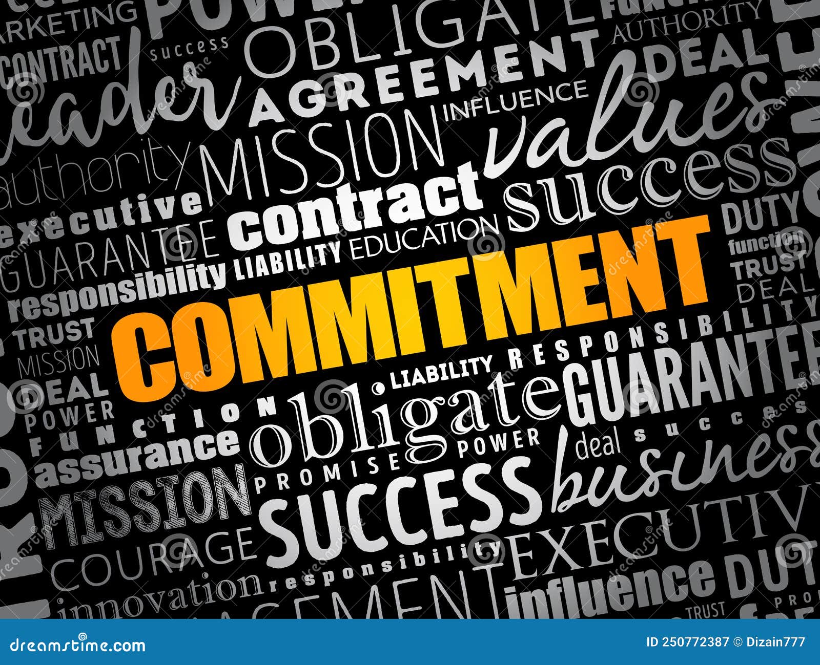 Commitment Word Cloud Collage, Business Concept Background Stock ...
