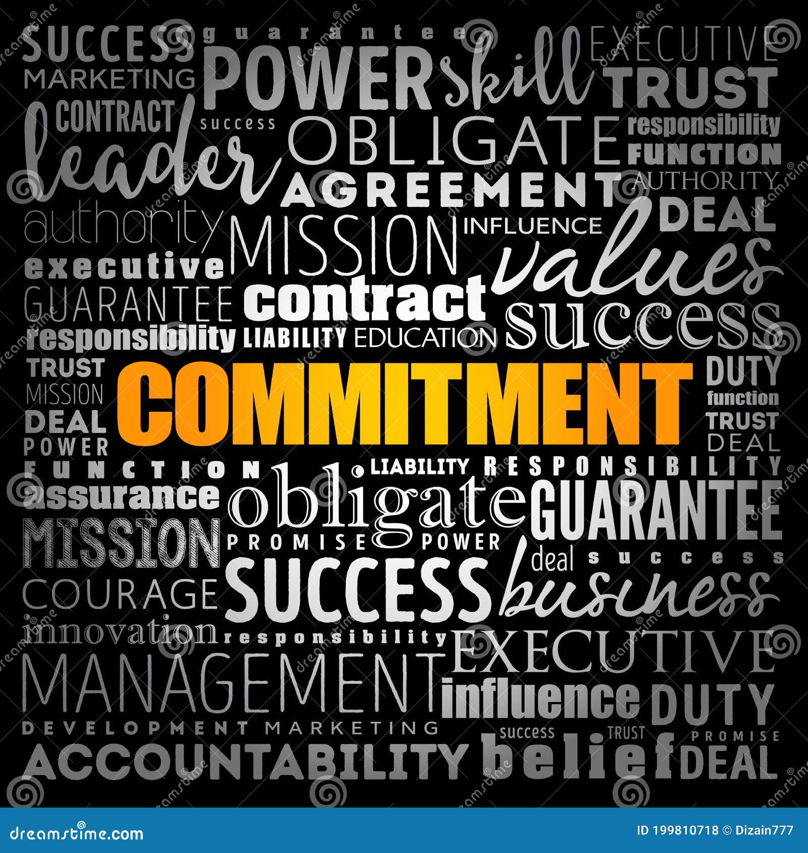 Commitment Word Cloud Collage Stock Illustration - Illustration of ...