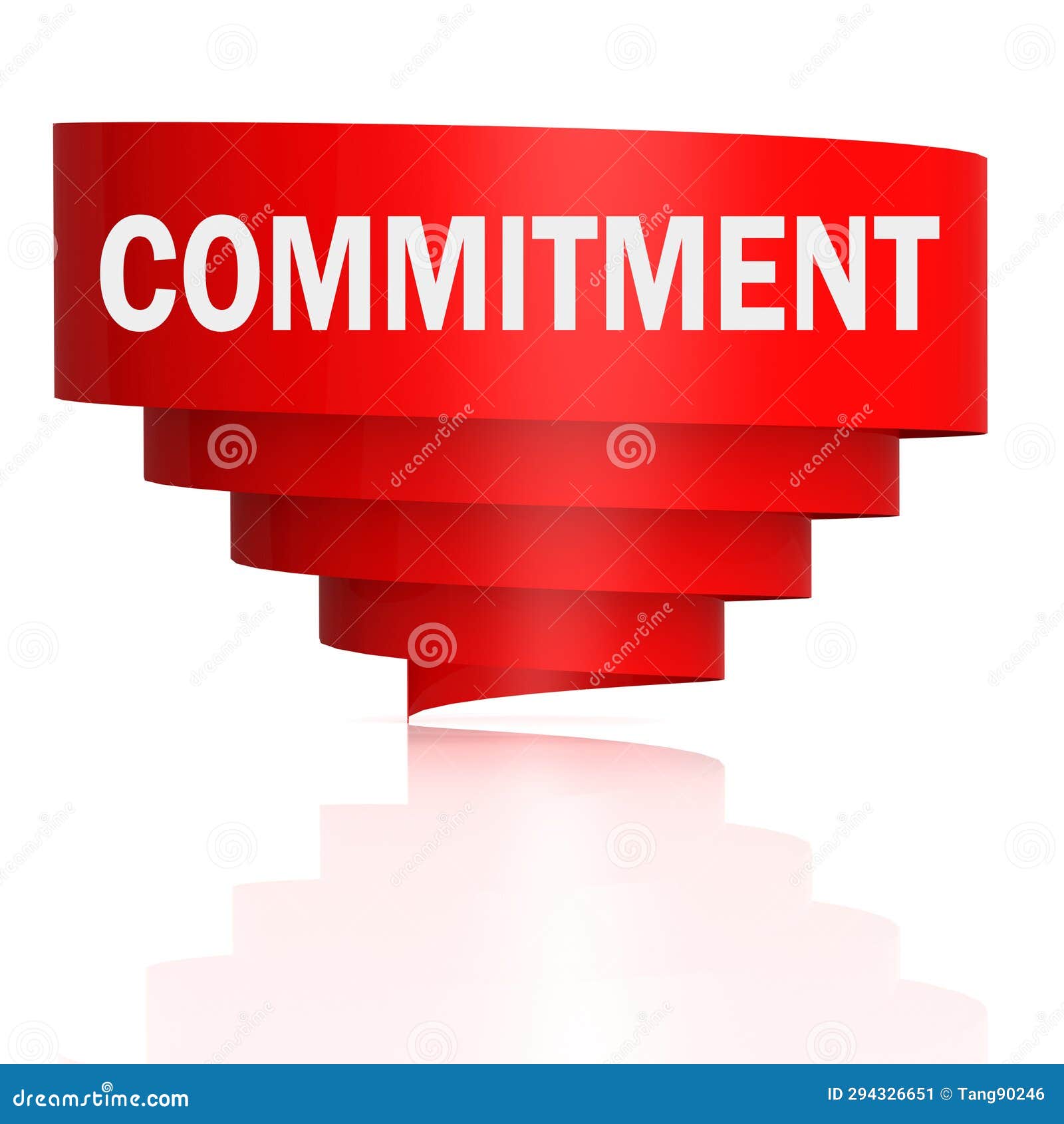 Commitment Word with Red Curve Banner Stock Illustration - Illustration ...
