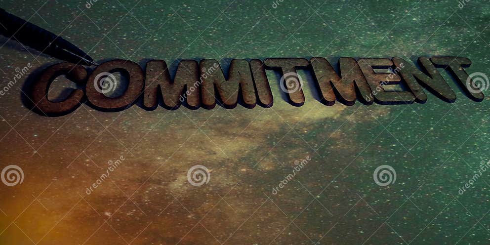 Commitment Words Displaying at Galaxy Sky Abstract Background Stock ...
