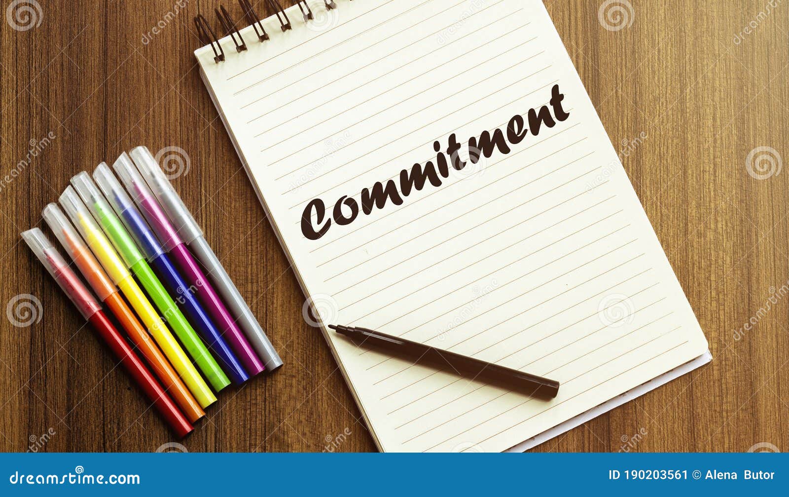 Commitment. Your Future Target Searching, a Marker, Pen, Three Colored ...