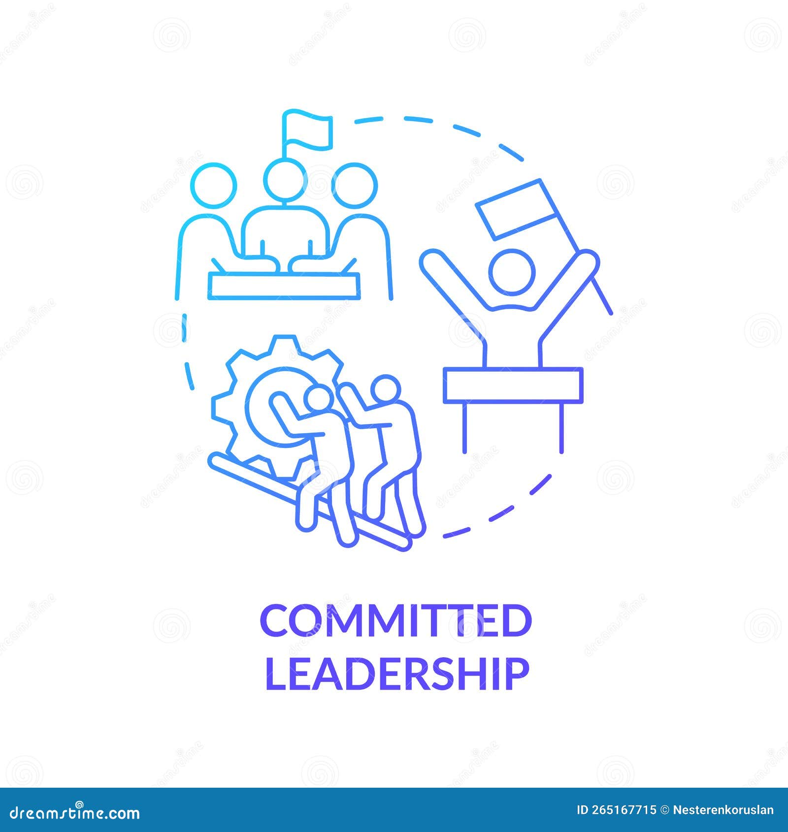 Committed Leadership Blue Gradient Concept Icon Stock Illustration ...