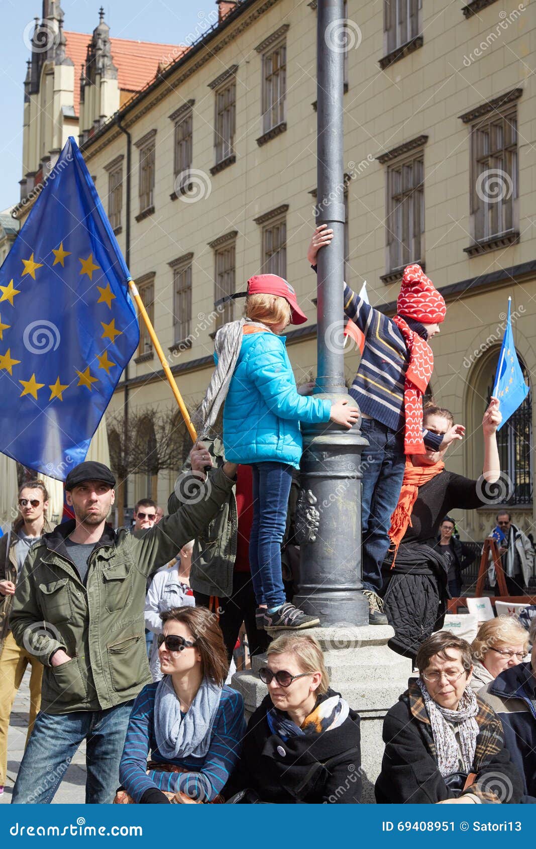 Committee for the Defence of Democracy Supporters Protesting in Wroclaw ...