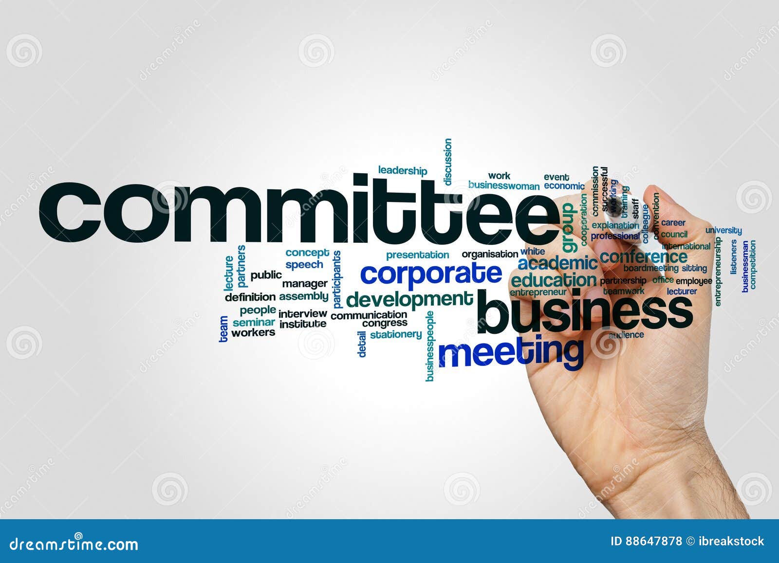 Committee Word Cloud on Grey Background Stock Illustration ...
