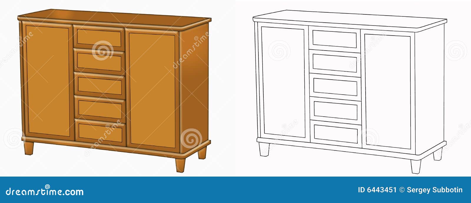 Commode on white stock illustration. Illustration of closet - 6443451