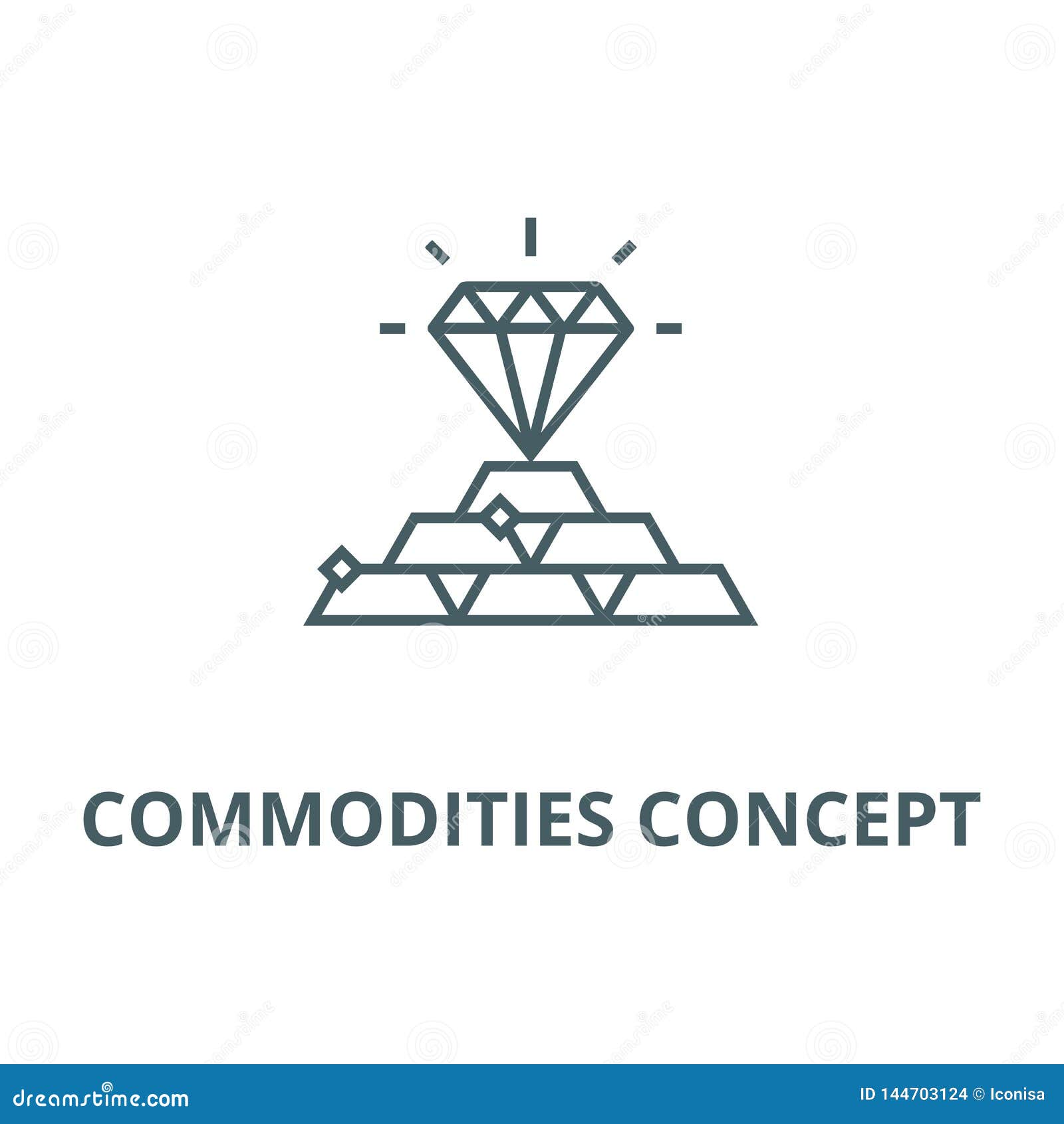 Commodities Concept Line Icon, Vector. Commodities Concept Outline Sign ...
