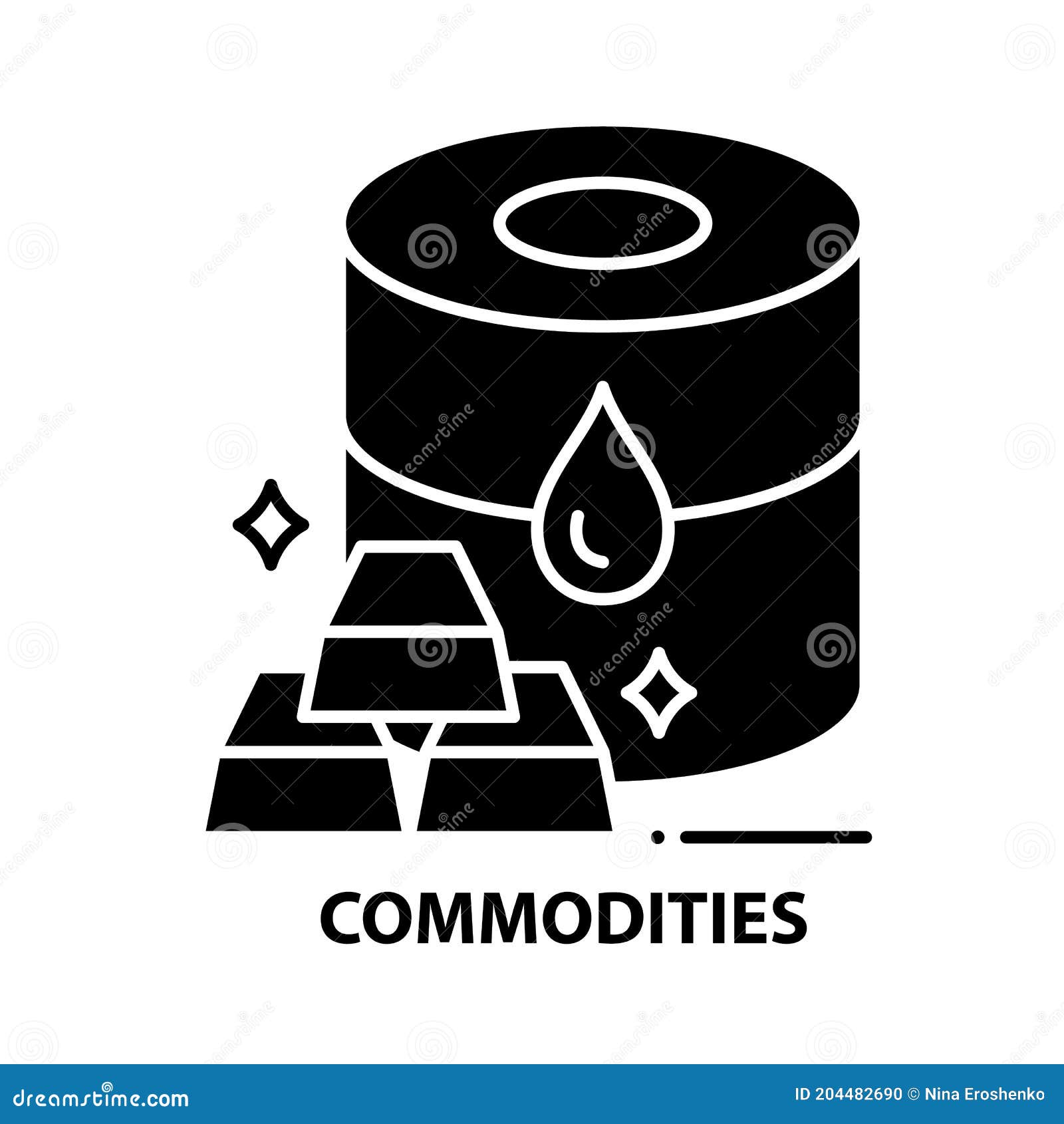 Commodities Icon, Black Vector Sign with Editable Strokes, Concept ...