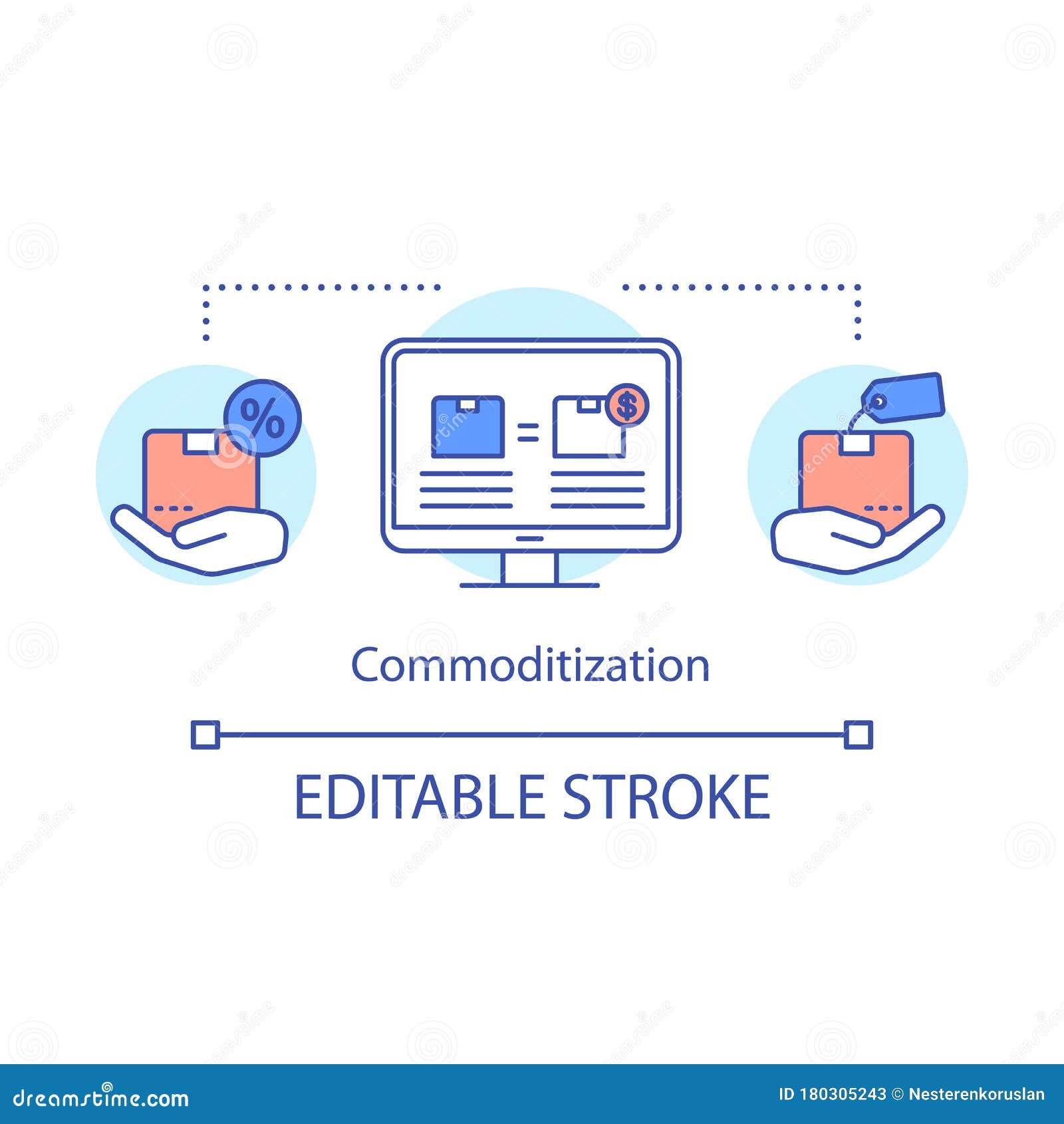 Commoditization Concept Icon. Customer Service, E Commerce Idea Thin ...